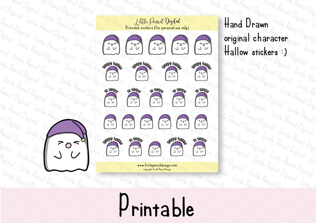 Sleepy Hallow Planner Stickers | Printable Character Stickers | Tired ...