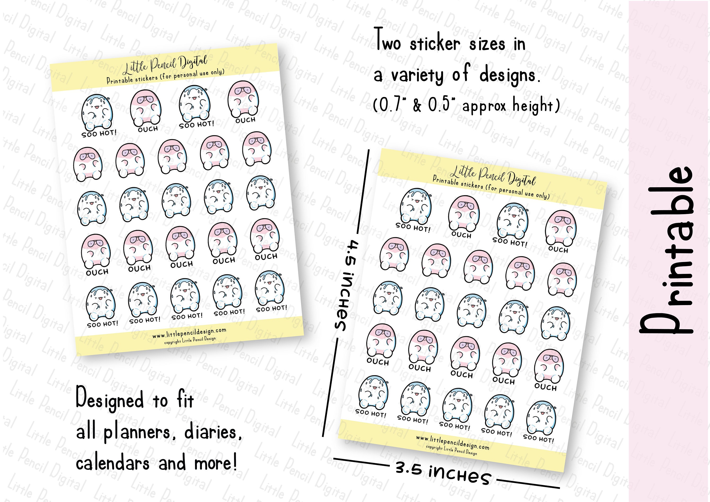 Hot Flump® Planner Stickers | Printable Character Stickers | Summer ...