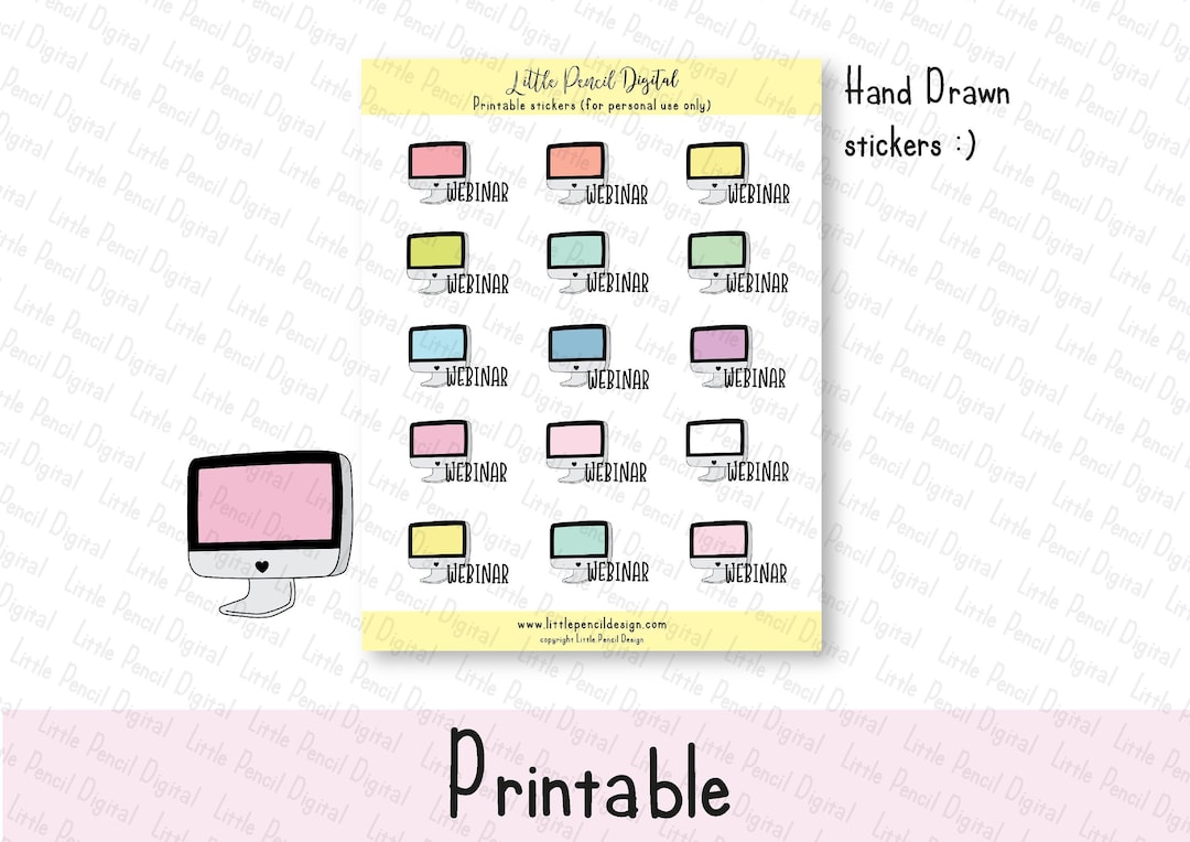 Webinar Stickers Student Stickers Printable Reminder Stickers Studing ...