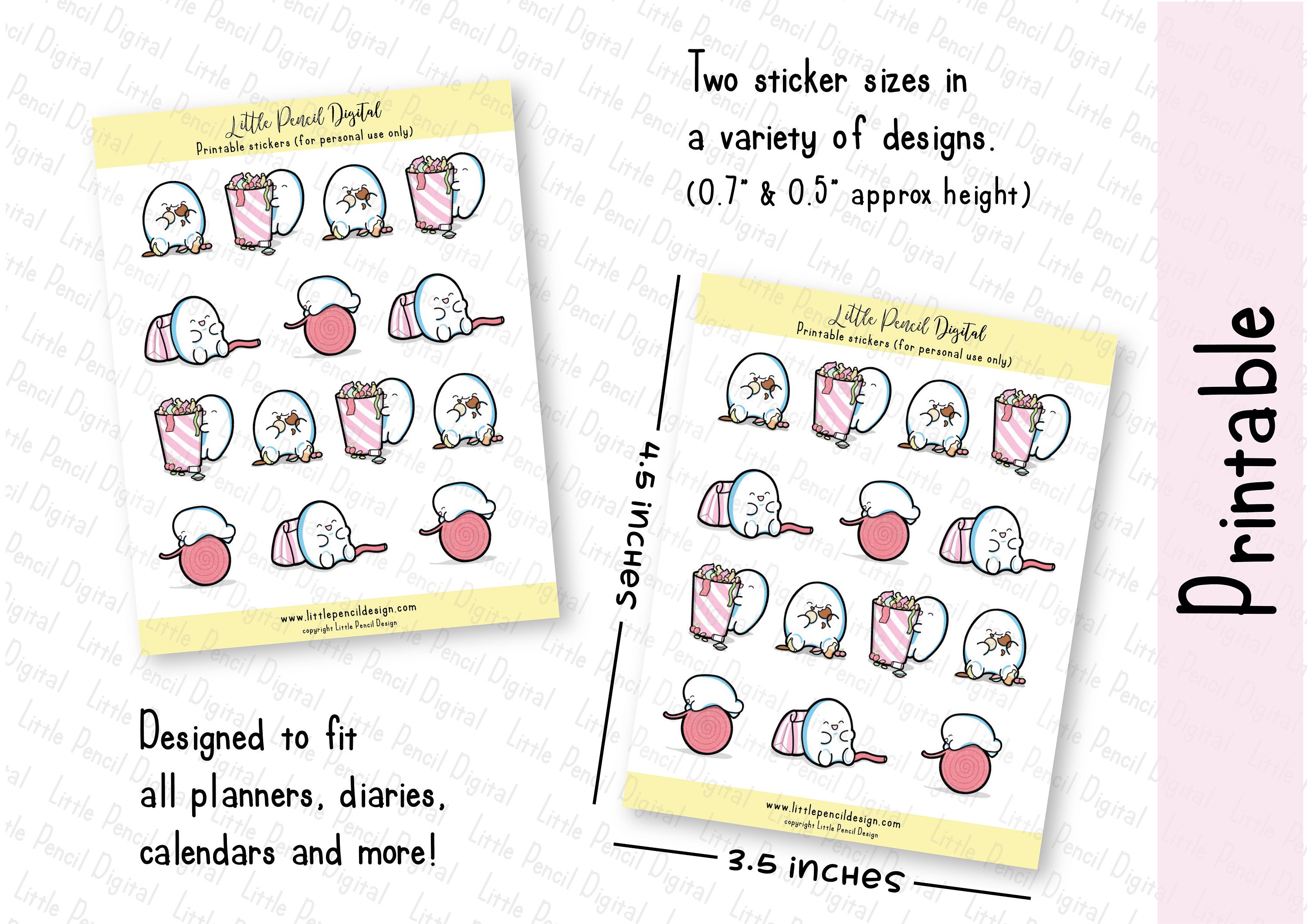 Pick N Mix Flump® Planner Stickers, Printable Character Stickers, Candy ...