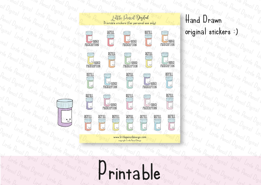 Prescription Stickers | RX Stickers | Printable Reminder Stickers ...