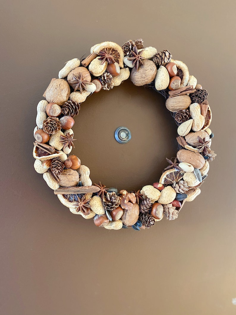 Rustic Farmhouse Wreath Home Decor, Nut Wreath, Natural Wreath, Wreath ...
