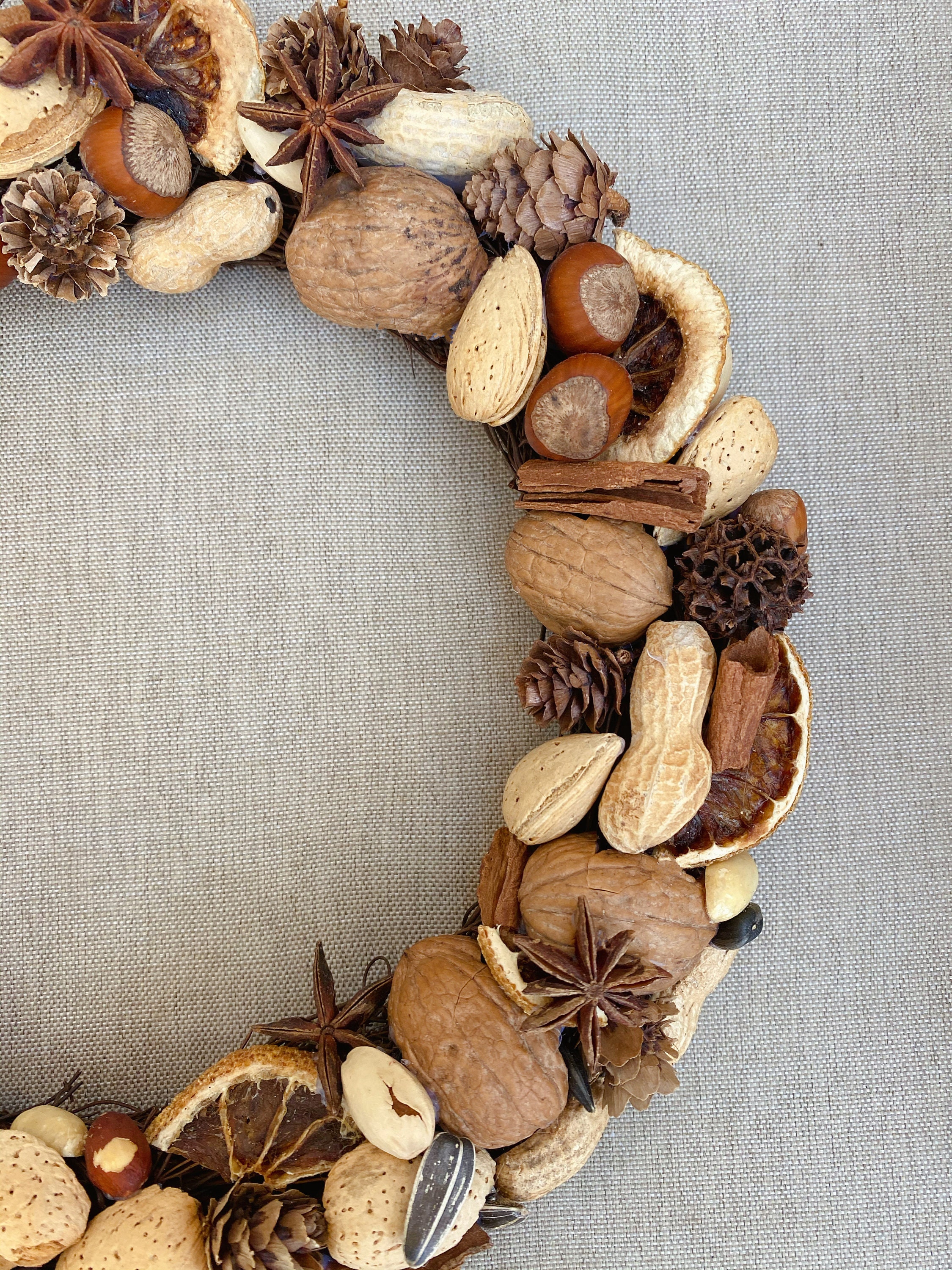 Rustic Farmhouse Wreath Home Decor, Nut Wreath, Natural Wreath, Wreath ...