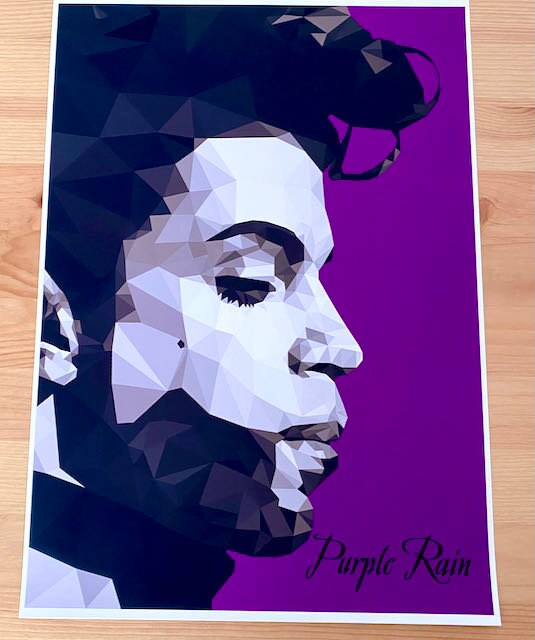 Prince Print-prince Purple Rain Inspired Poly Art Print - Etsy
