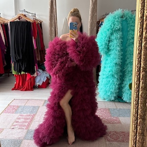 Andrea Coat // Custom Color, One Size Tulle Cape, Ruffles Tulle Coat ...