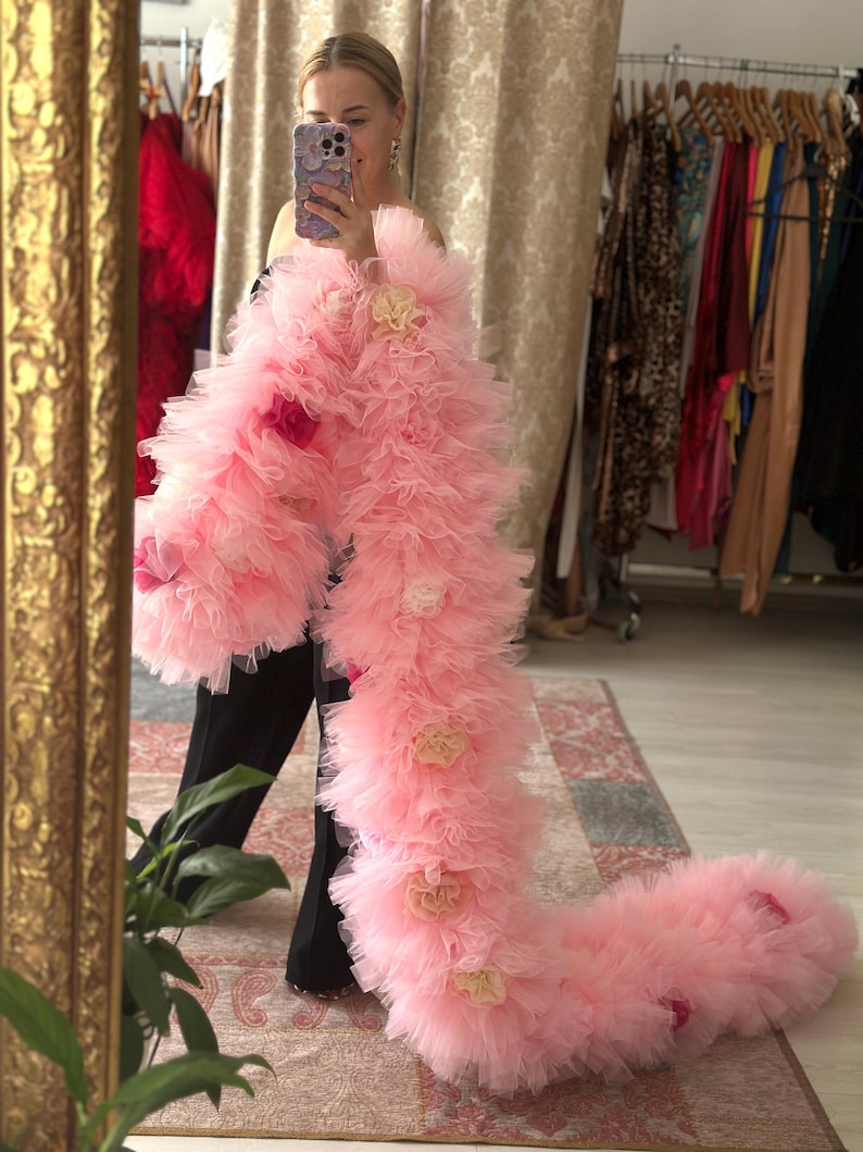 Oversized Pink Tulle Arm Pieces Boa: Cloud Couture Wings With 3D ...