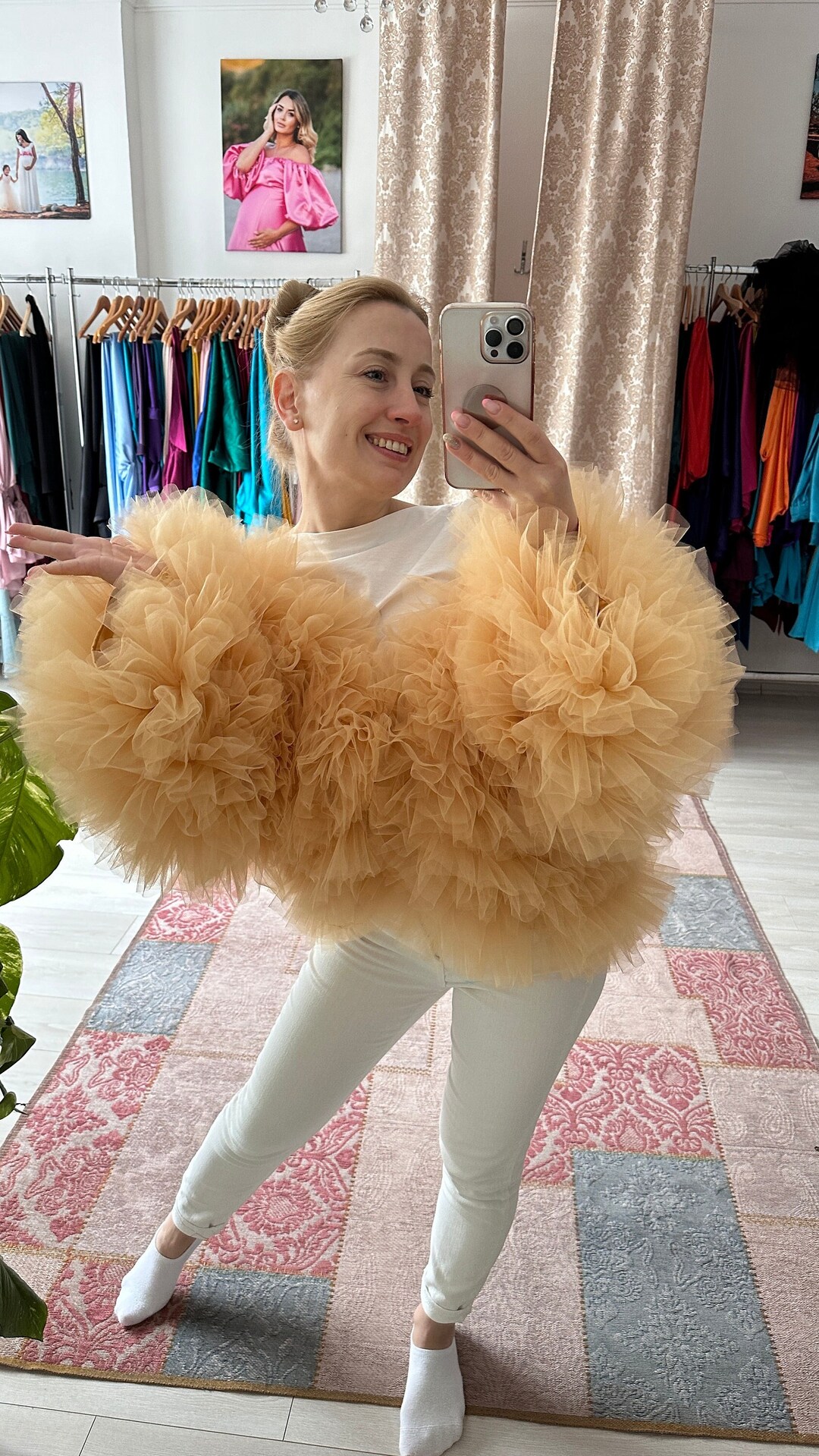 Andrea Crop Jacket in Gold Color MY177 // Custom Color Multiple Size ...