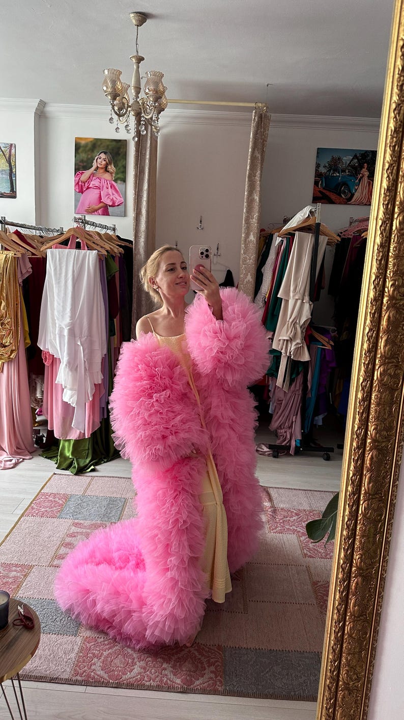 Andrea Pink Tulle Ruffle Coat: Festival Art Party Cape - Etsy