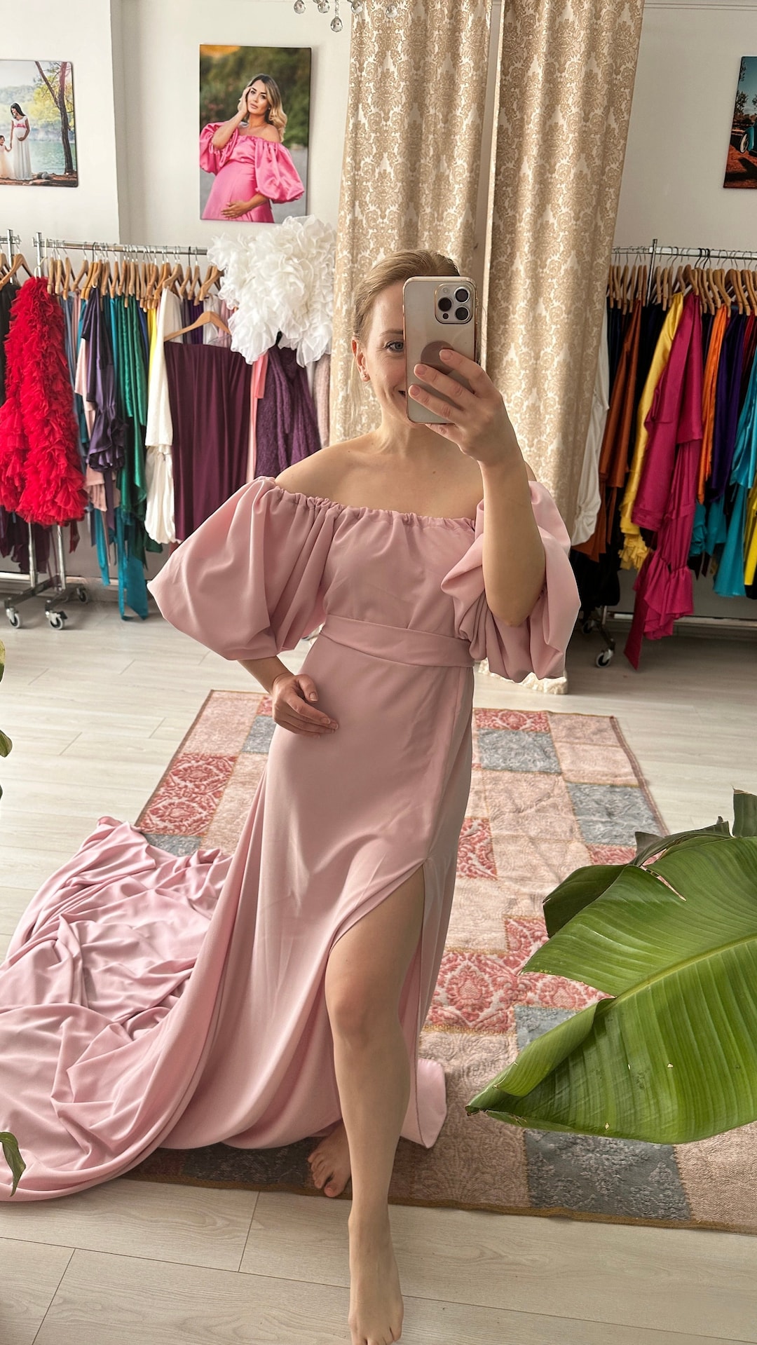 Emily Dress in Pale Pink Color // Train Length 2.5 Mt 8.2 Ft Multiple ...