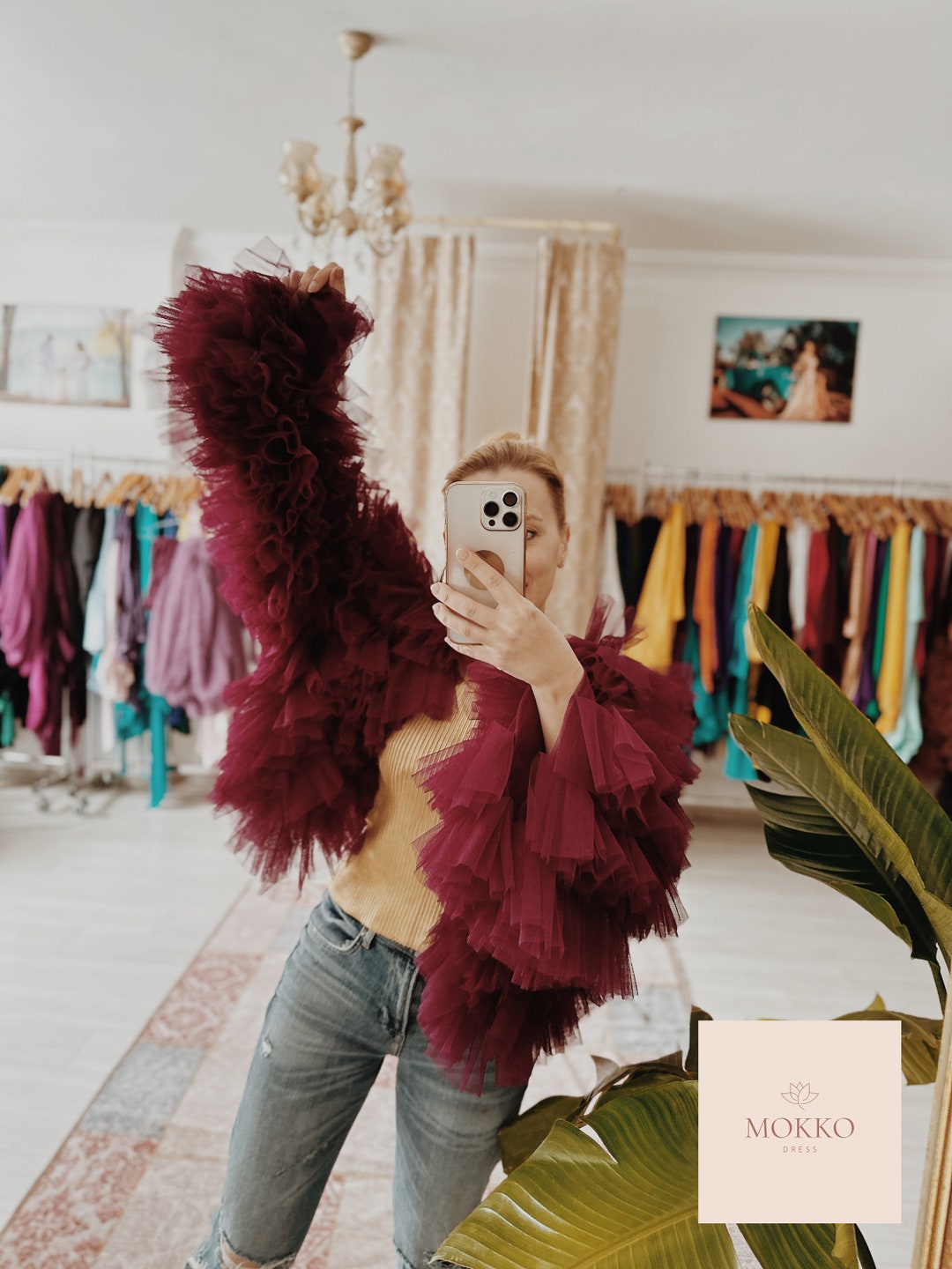 Eva Soft Tulle Ruffles Crop Jacket Best Price With Excellent Quality ...