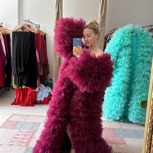 Andrea Coat // Custom Color, One Size Tulle Cape, Ruffles Tulle Coat ...