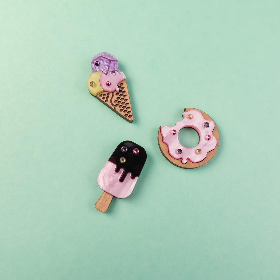 Summer Sweets Pins: Donut, Popsicle & Ice Cream Badges - Etsy