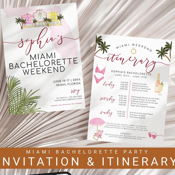Birthday Miami Trip Itinerary Template - Etsy