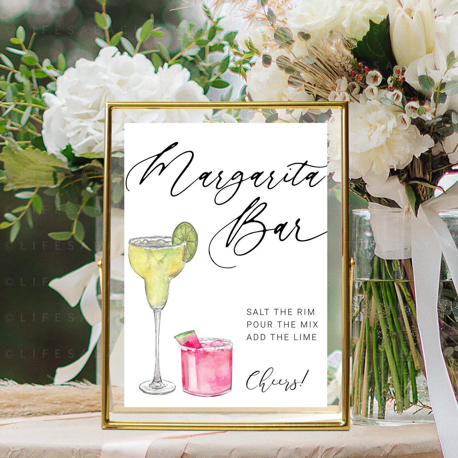 Margarita Bar Sign Template, Salt the Rim Pour the Mix Add the Lime ...