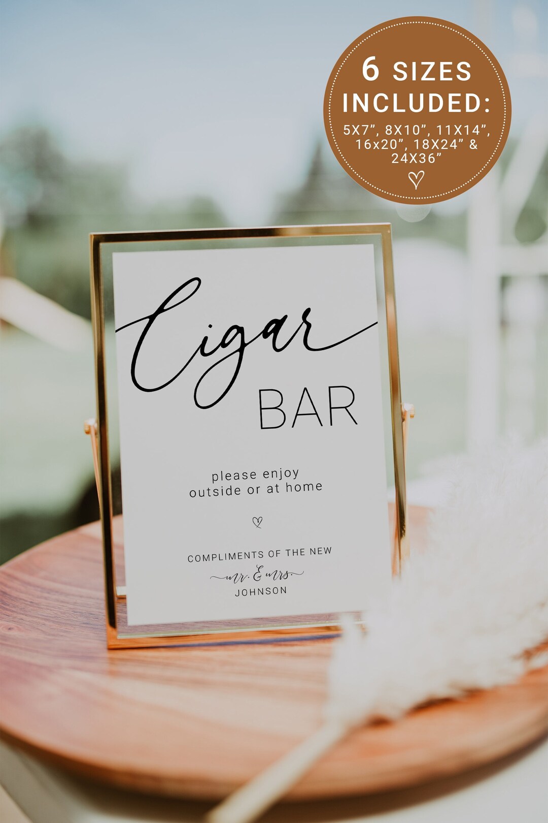 Modern Party Cigar Sign Template. Minimalist Stogie Bar Signs ...