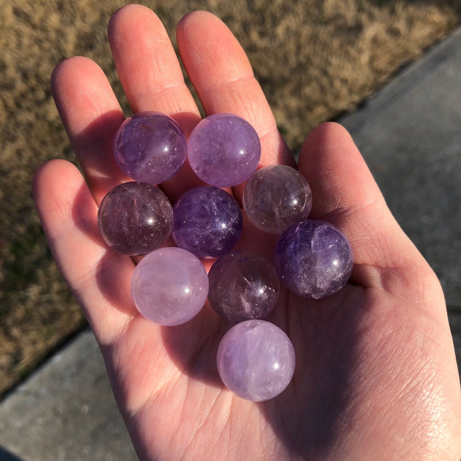 1/2 Amethyst Sphere Pale Amethyst Polished Amethyst Sphere - Etsy Italia