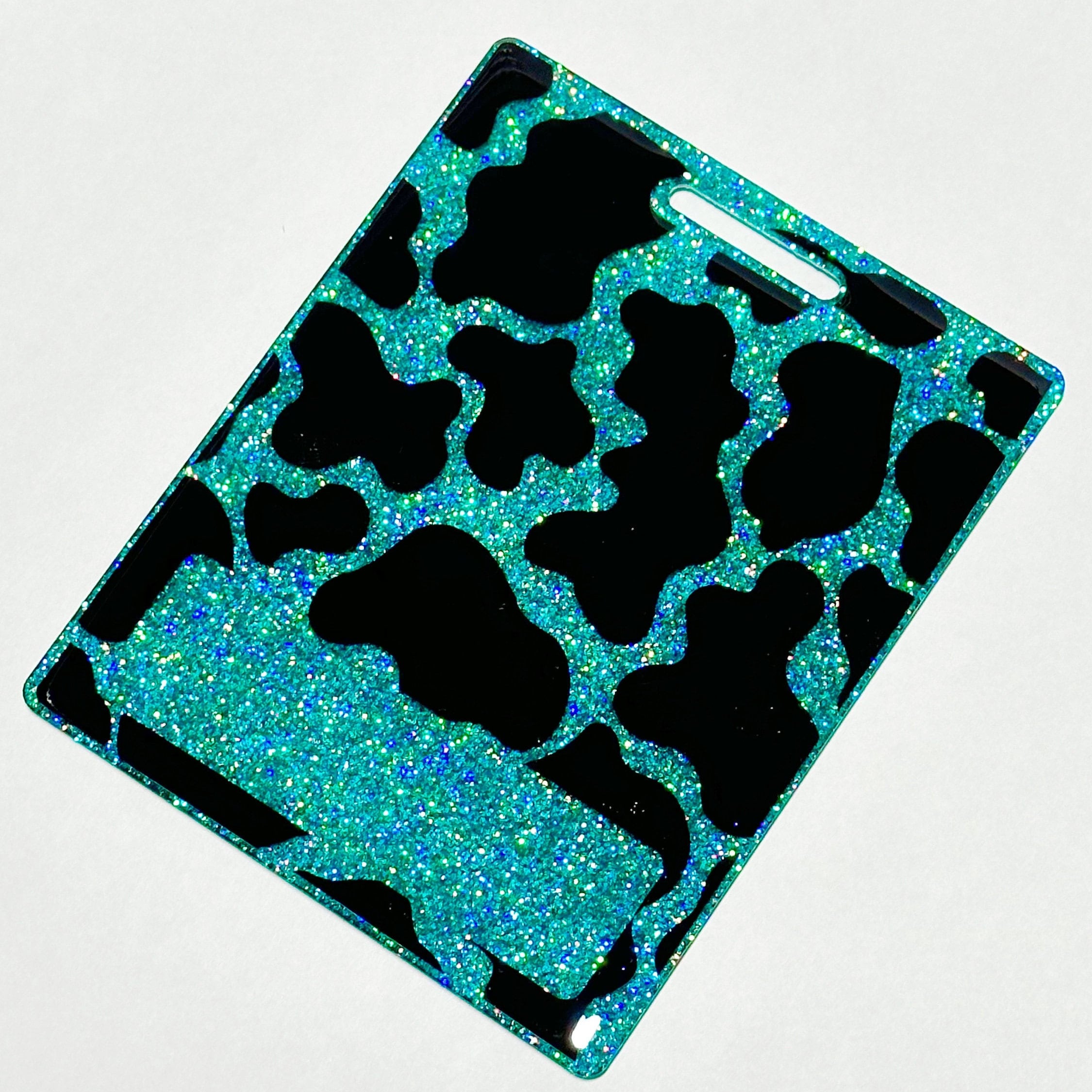 Teal Cow Print Badge Buddy - Etsy