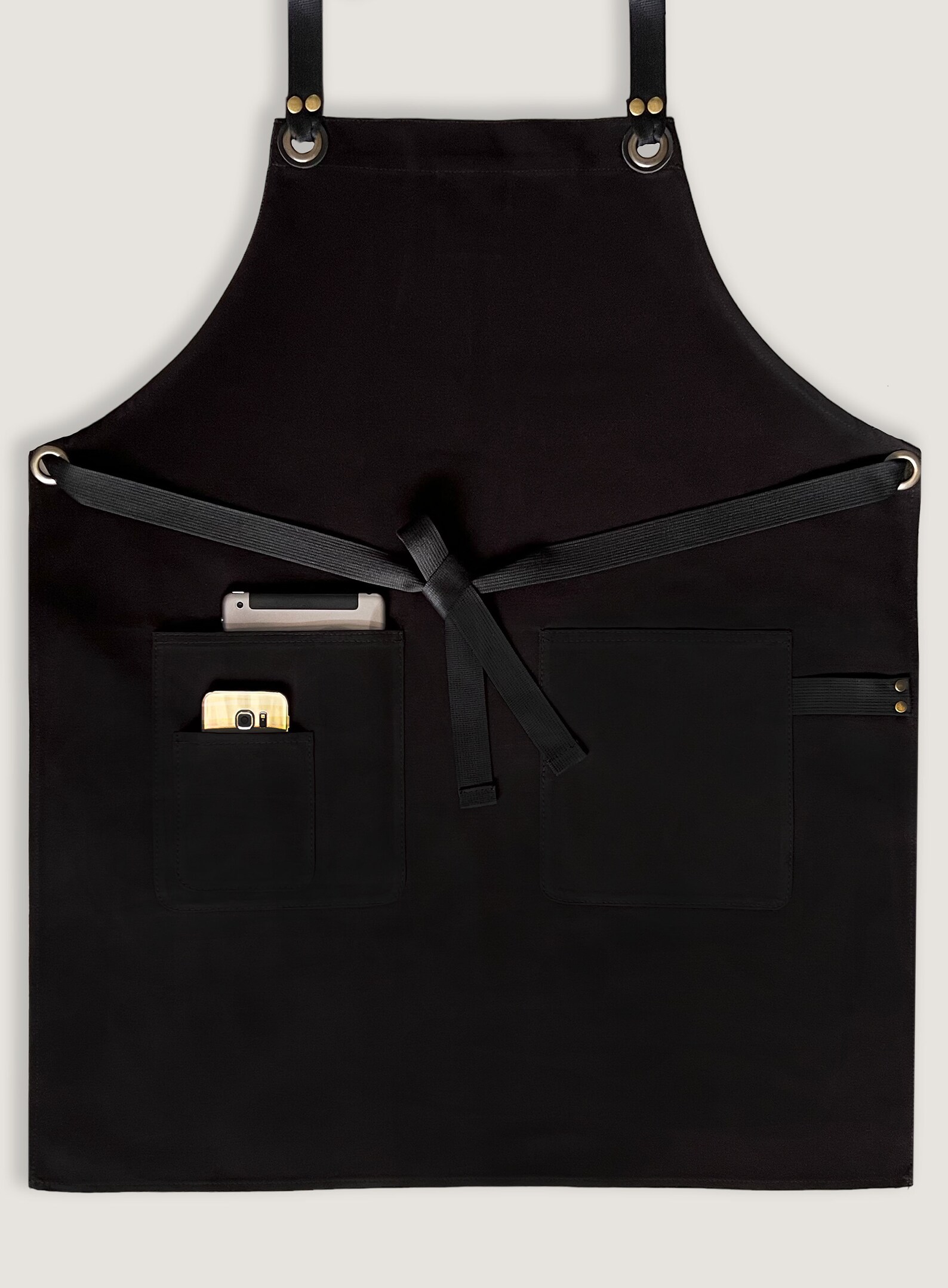 Apron for Women and Men. Personalized Leather Name Tag. Cellphone ...