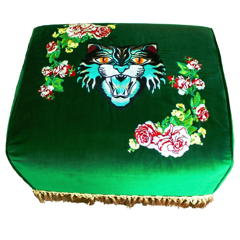 A Luxury Stylish Ottoman With a Tiger Embroidery Design - Etsy