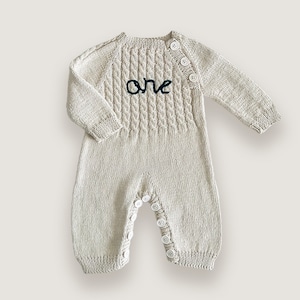 Organic Baby Onesie, Personalized Hand Embroidered Hand Knit Newborn ...