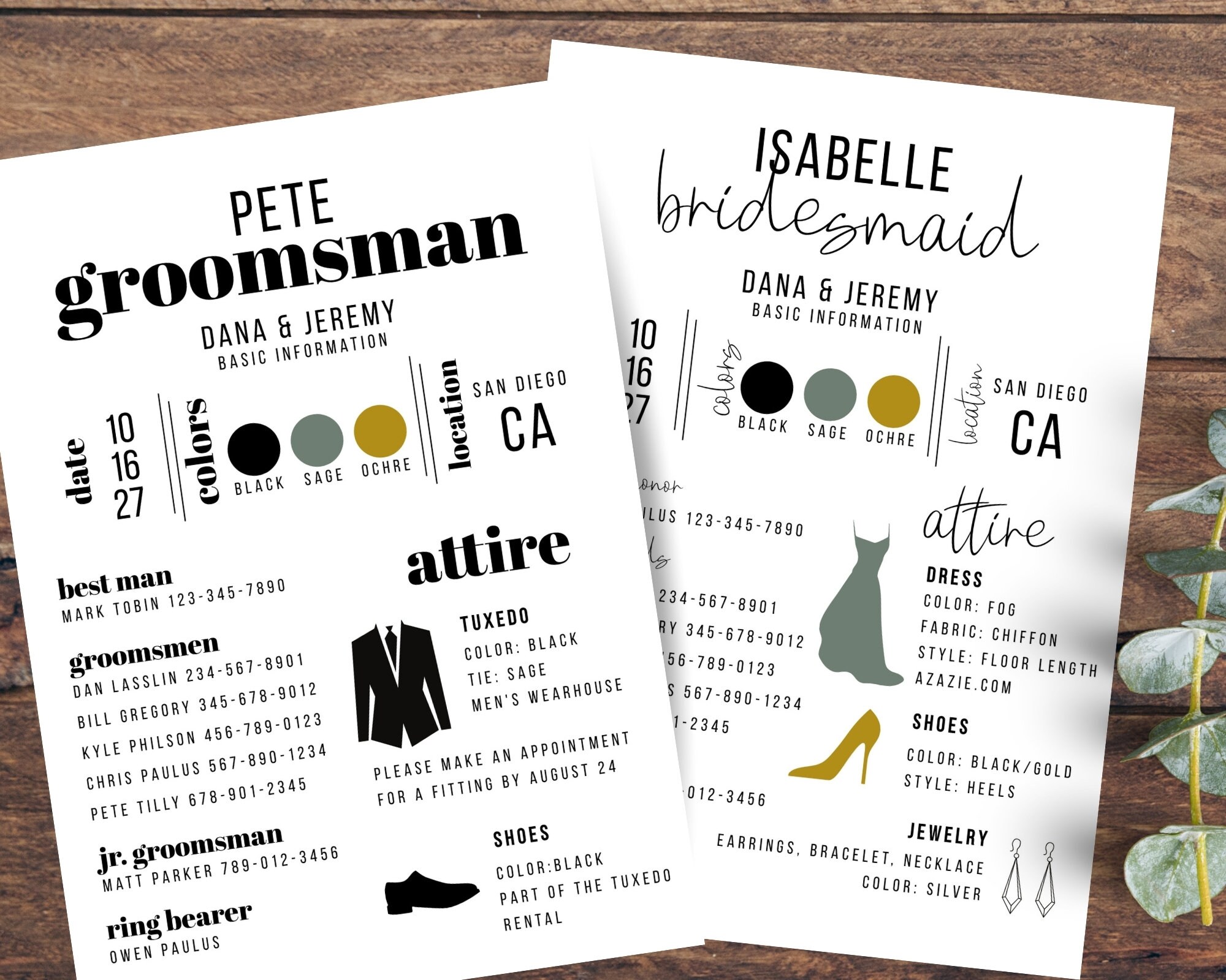 Invitations & Announcements Information Card Wedding Printable ...