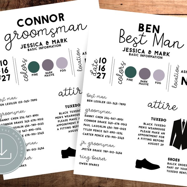 Bridal Party Expectation Cards - Etsy