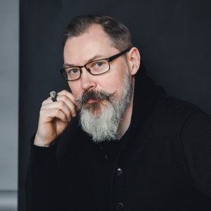 Cool Mens Ring, Geometric Shaped Glass With Square Silver Band, Chunky ...