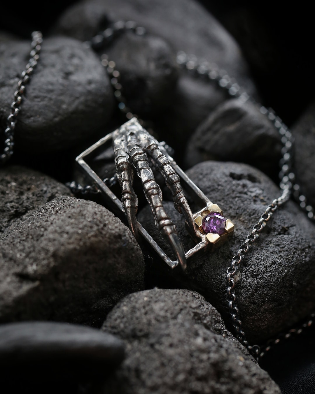 Sterling Silver Witch Necklace, Gothic Oddities Talisman, Gift for Girl ...