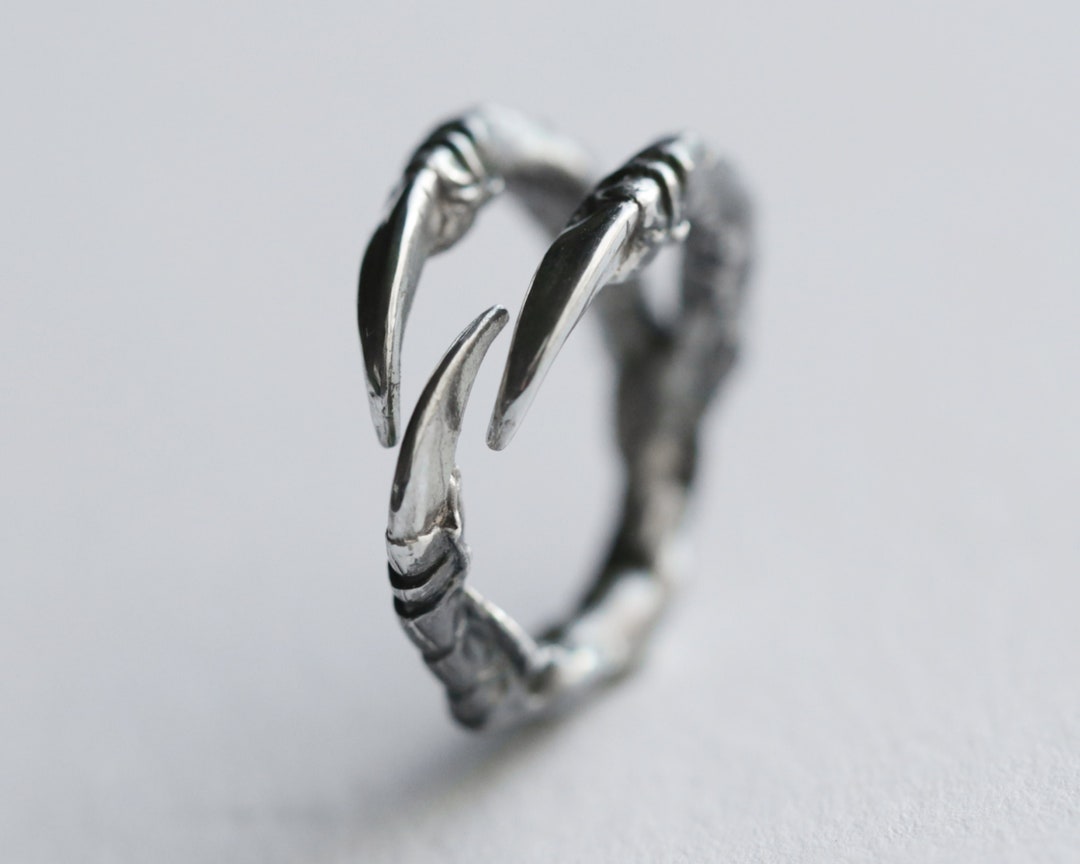 Bird Claw Talon Ring, Unique Statement Ring, Unisex Ring, Solid Cast ...