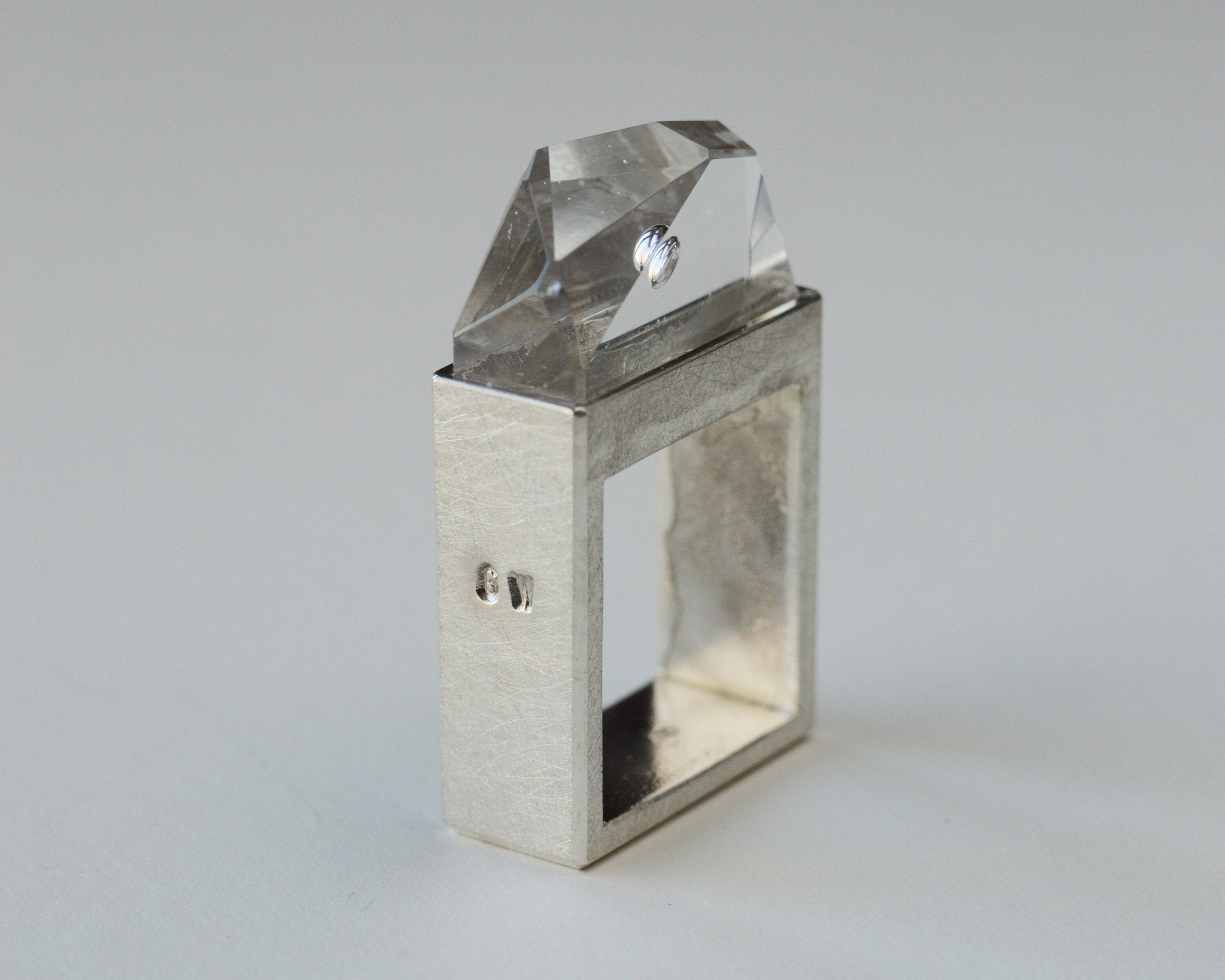 Cool Mens Ring Geometric Shaped Glass With Square Silver - Etsy