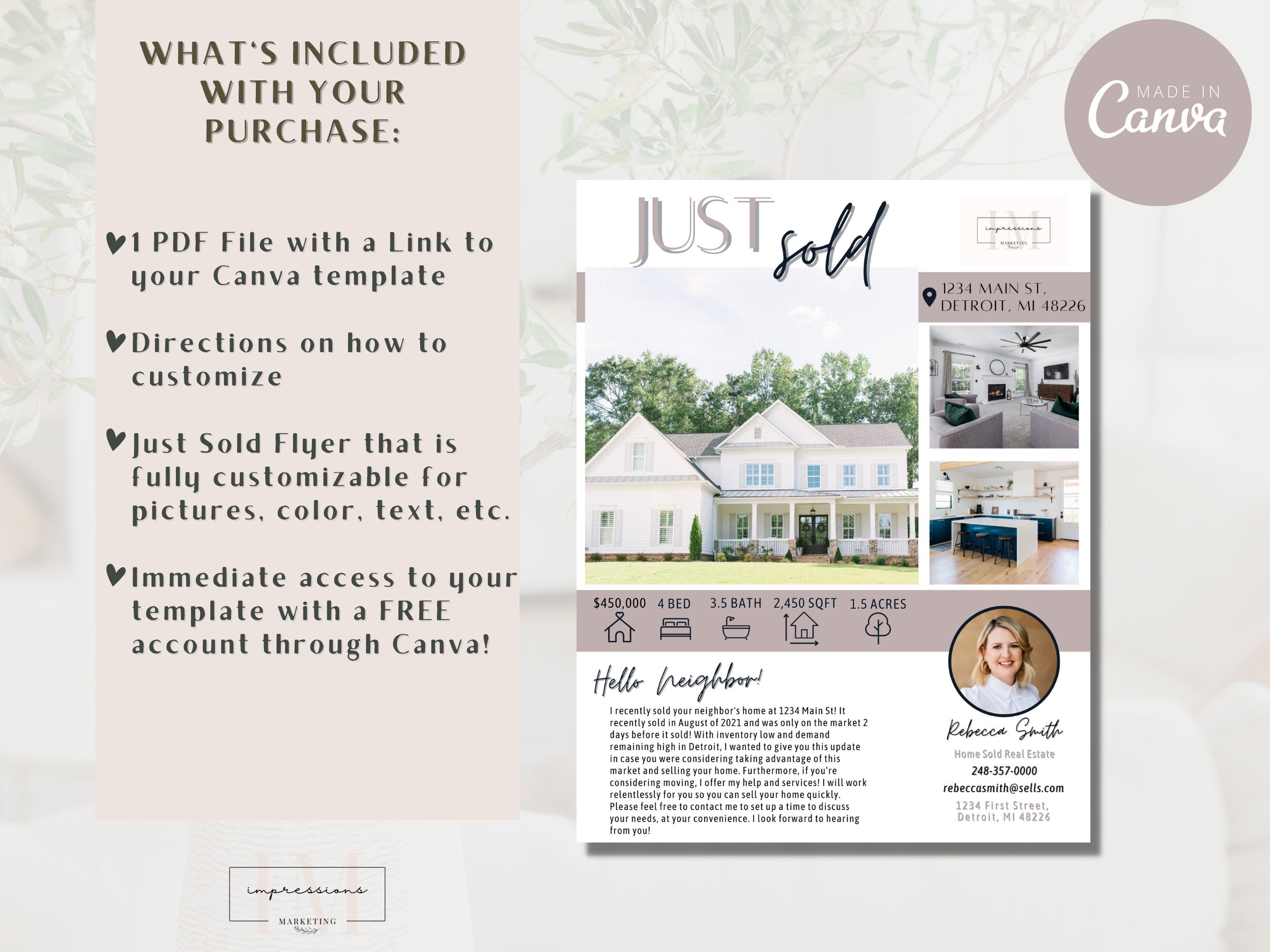 Real Estate Just Sold Flyer | Just Sold Flyer | Real Estate Marketing ...