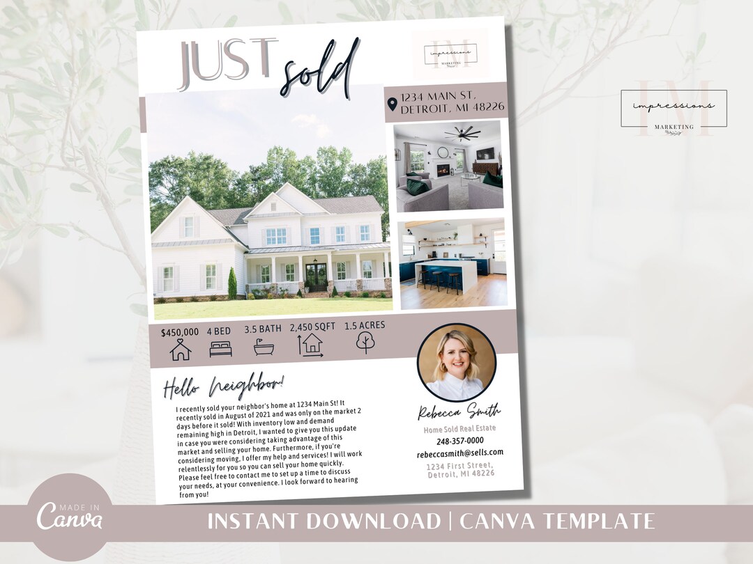 Real Estate Just Sold Flyer | Just Sold Flyer | Real Estate Marketing ...