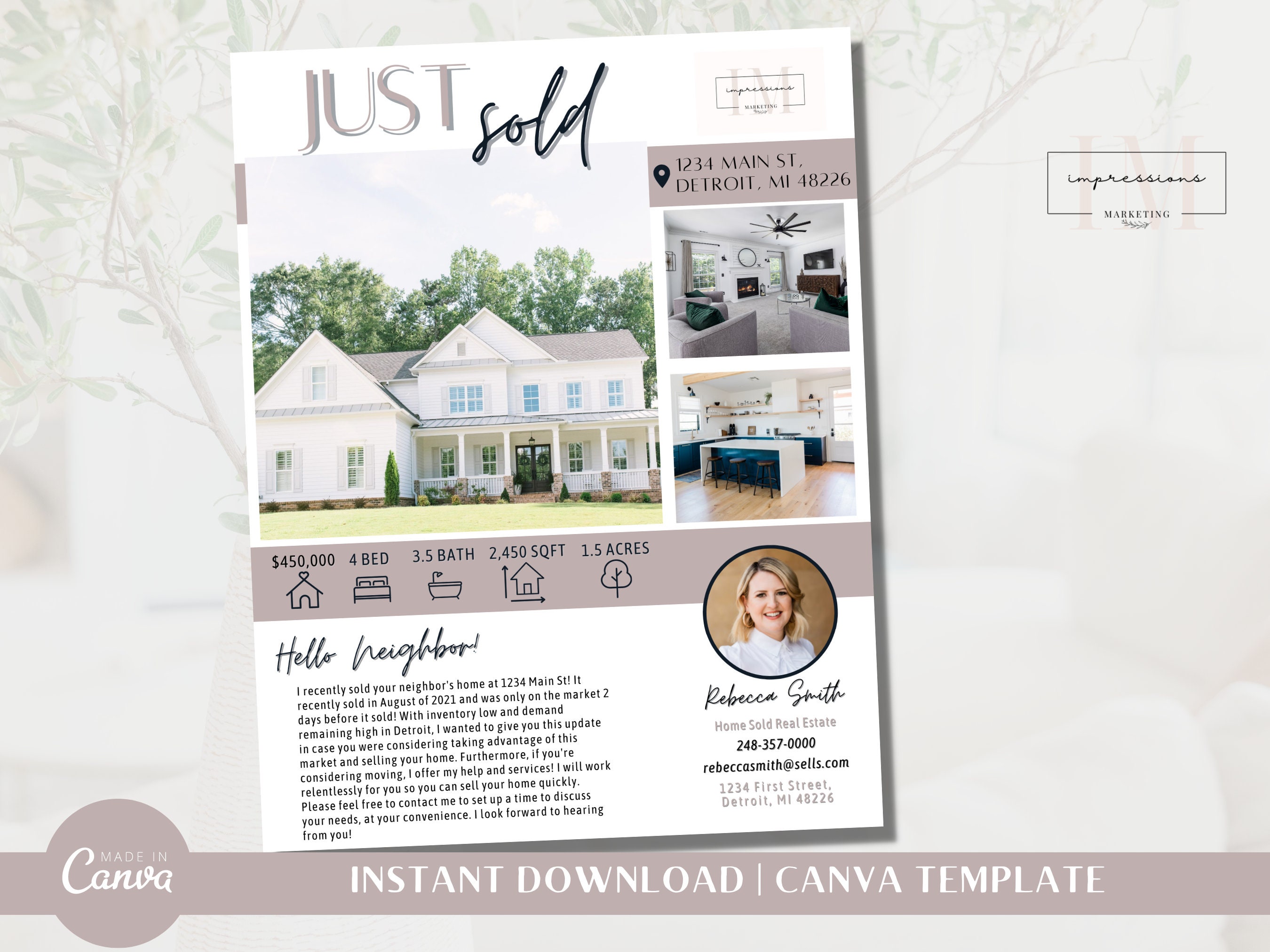 Real Estate Just Sold Flyer | Just Sold Flyer | Real Estate Marketing ...