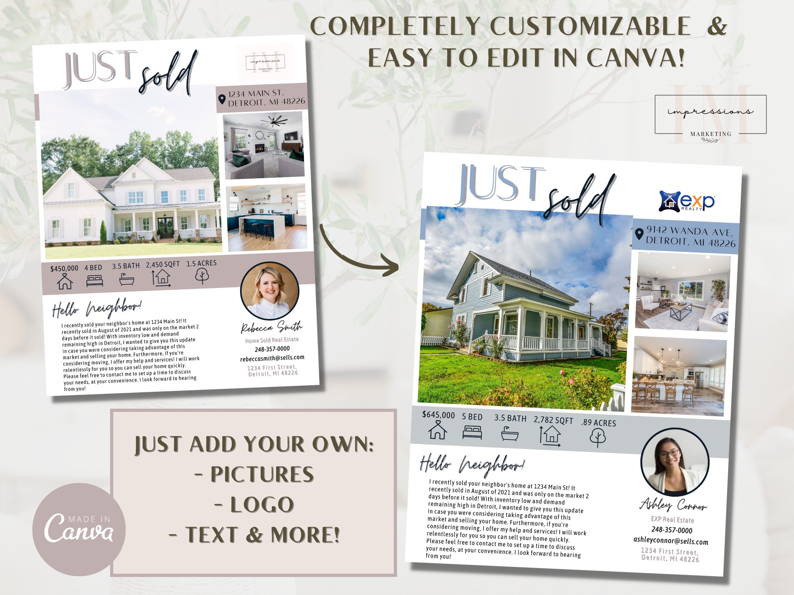 Real Estate Just Sold Flyer | Just Sold Flyer | Real Estate Marketing ...