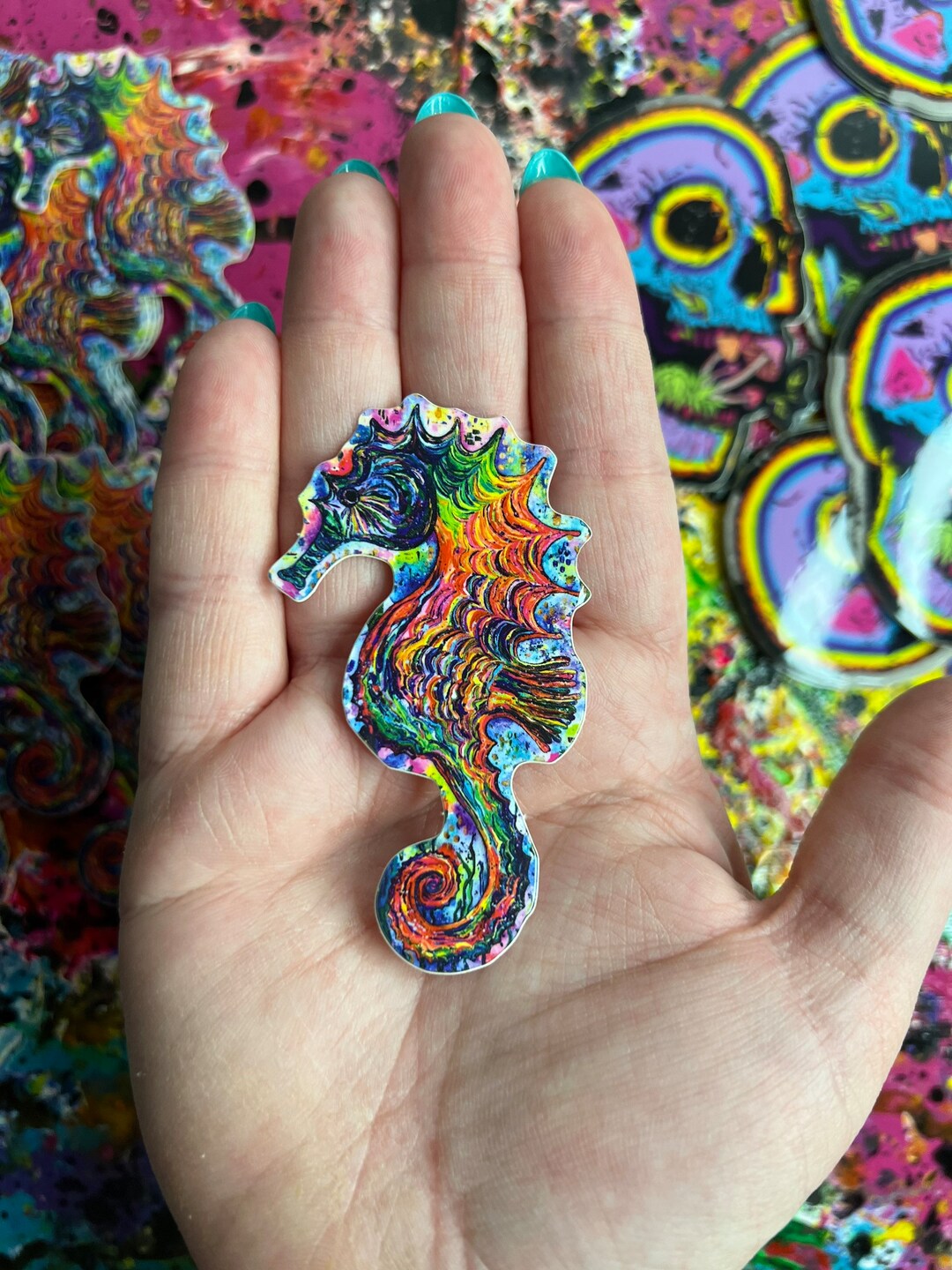Colorful Seahorse Sticker Decal - Weatherproof and Fade-proof Vinyl ...