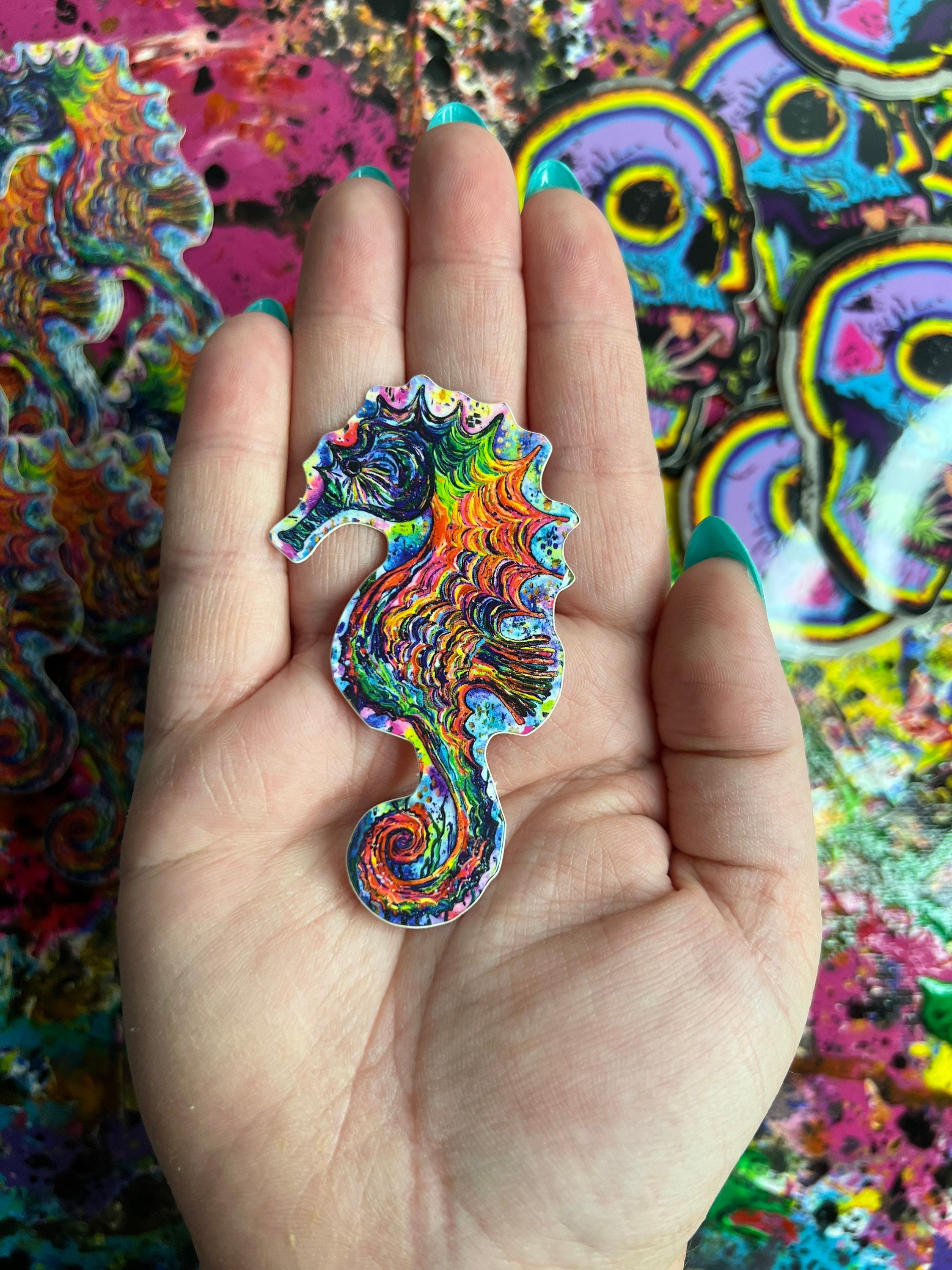 Colorful Seahorse Sticker Decal Weatherproof and Fade-proof Vinyl With ...