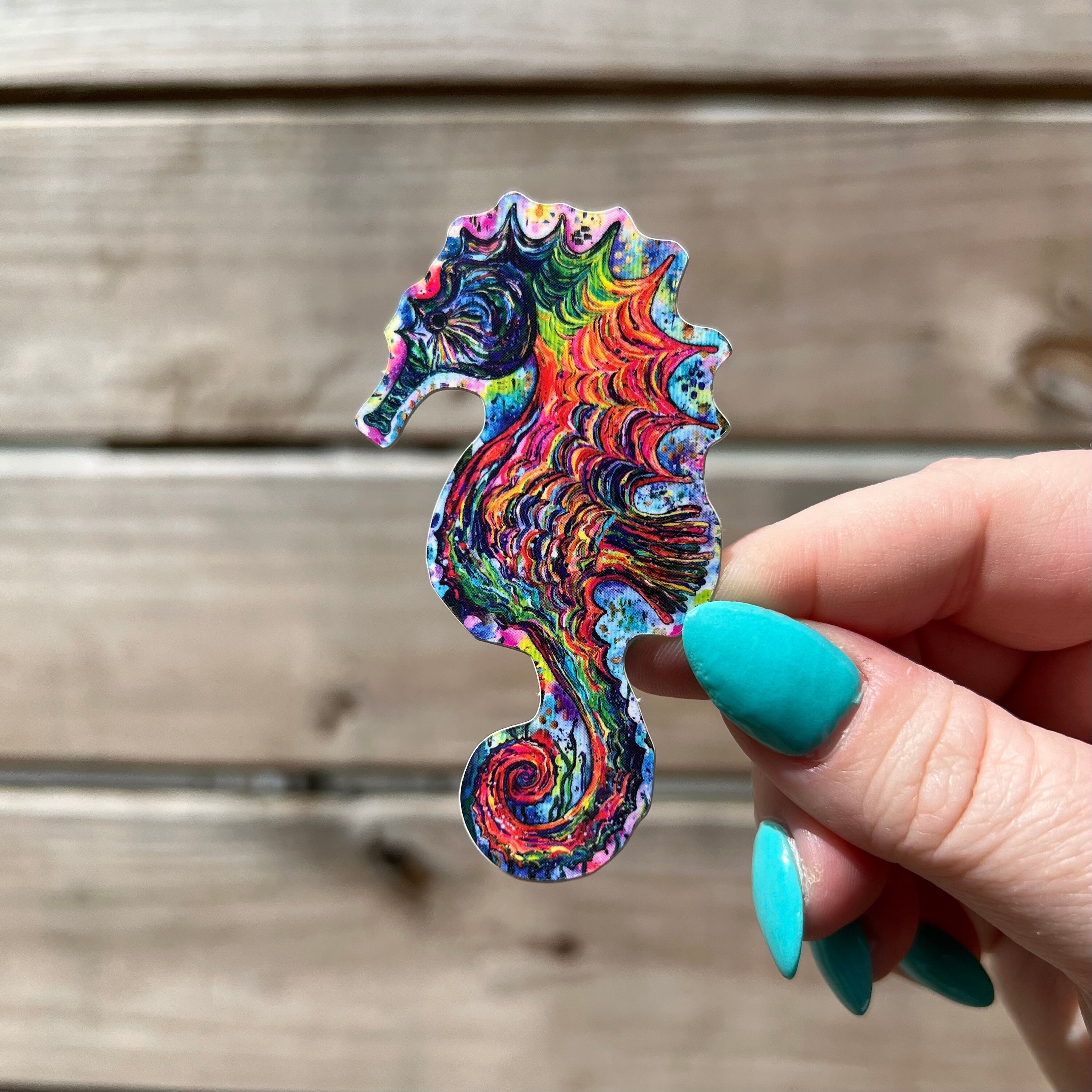 Colorful Seahorse Sticker Decal Weatherproof and Fade-proof Vinyl With ...