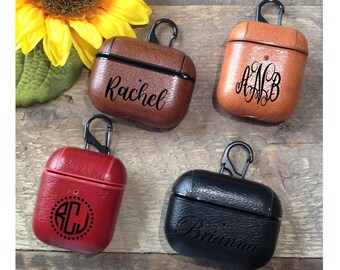 Personalized Leather AirPod PRO Case. Monogrammed AirPod PRO Cover ...