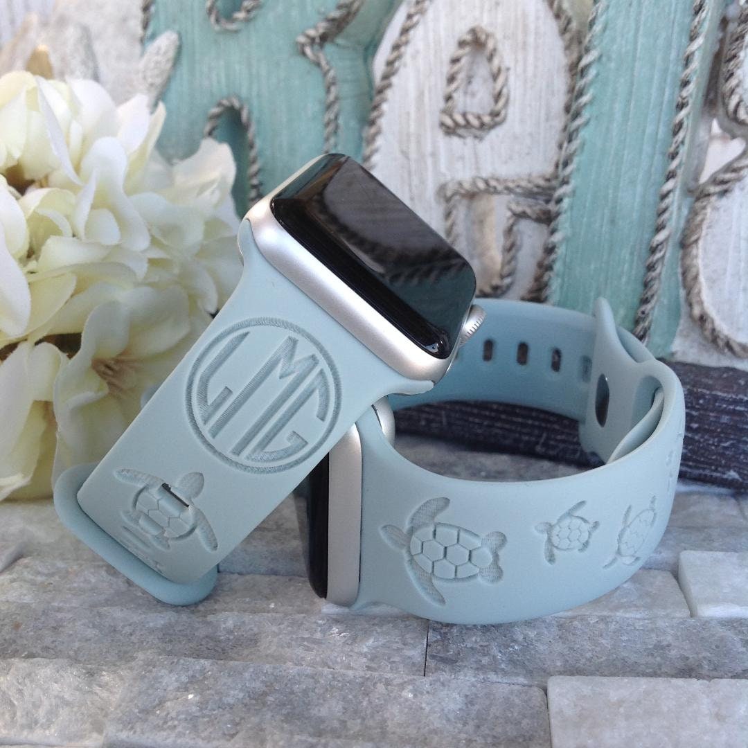 Monogram Sea Turtle Watch Band 38mm Personalized Watch Band 40mm Custom ...