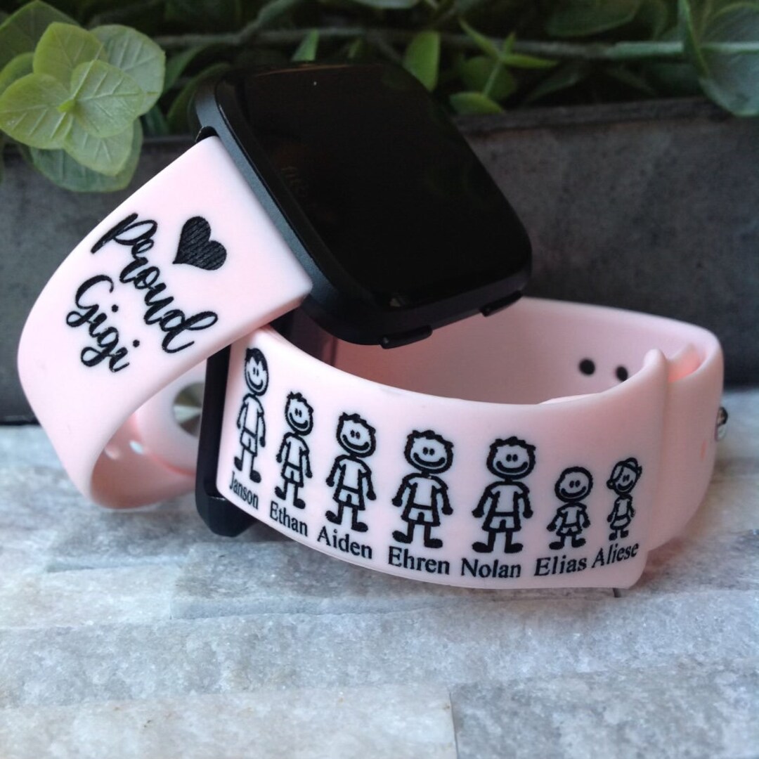 Engraved Stick Family Fitbit Vera Watch Band Personalized Stick Figure ...