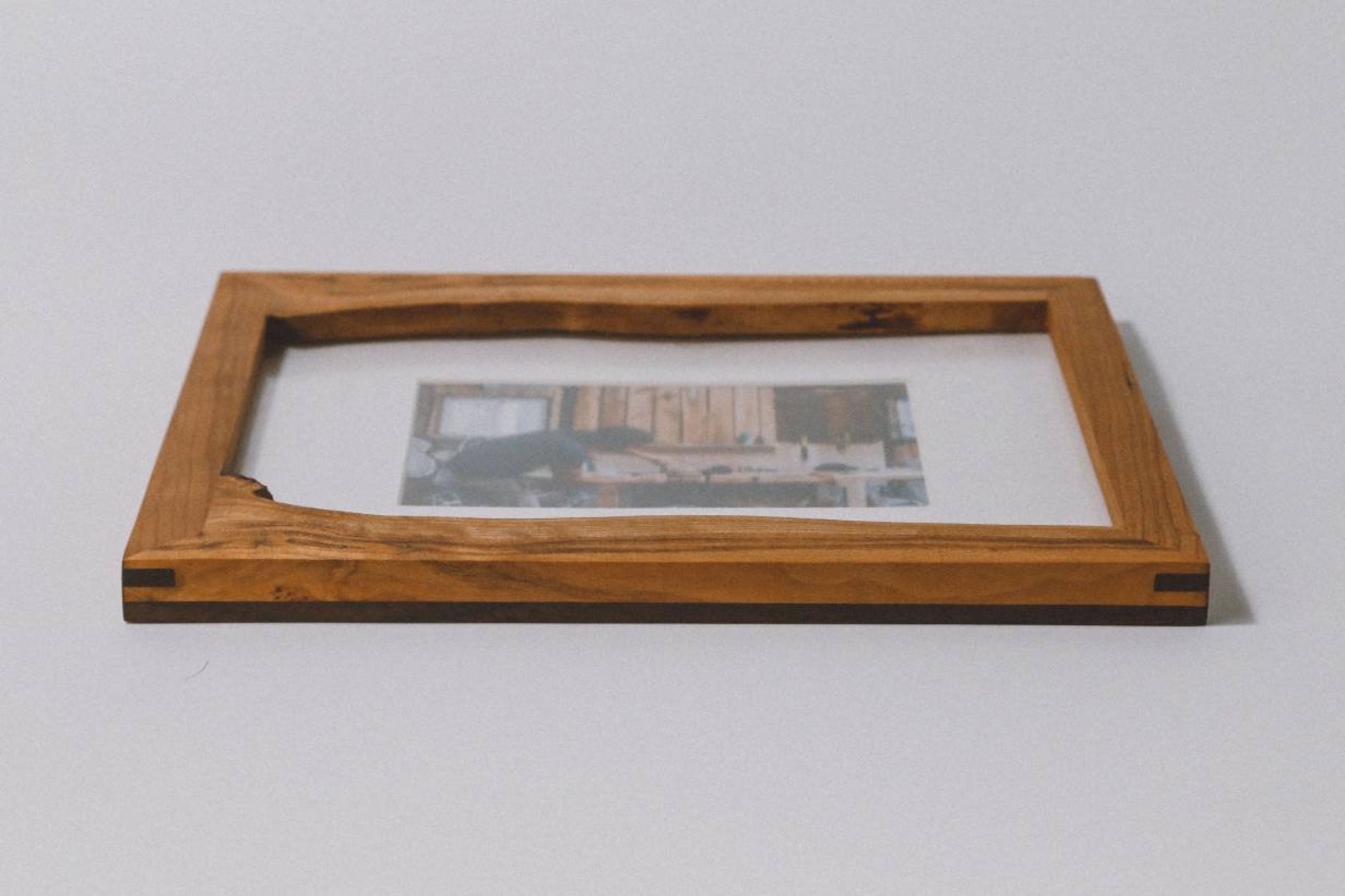 Live Edge Frame. 8 X 10. Cherry Wood With Walnut Accents - Etsy