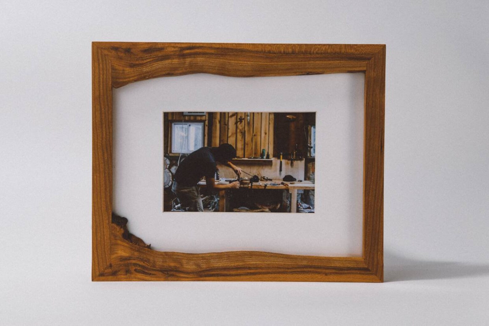 Live Edge Frame. 8 X 10. Cherry Wood With Walnut Accents - Etsy