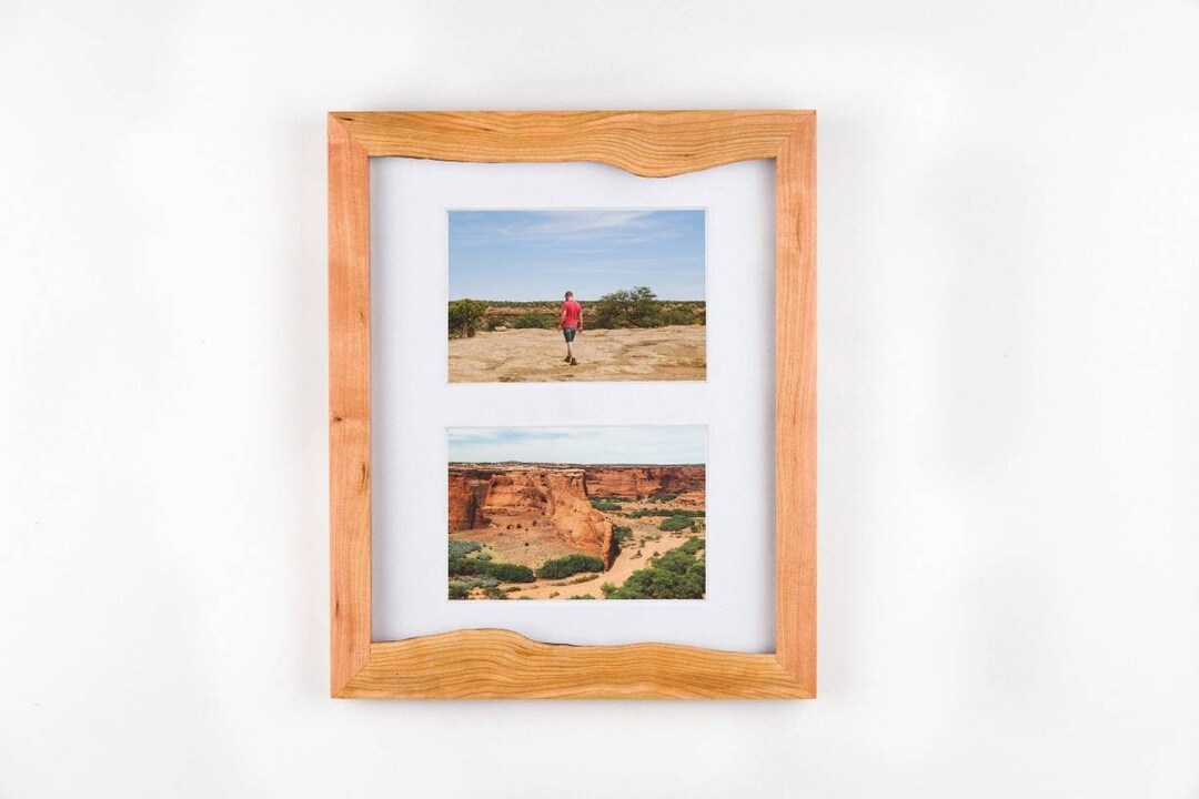 Live Edge Frame. 8 X 10. Cherry Wood With Walnut Accents, Picture Frame ...