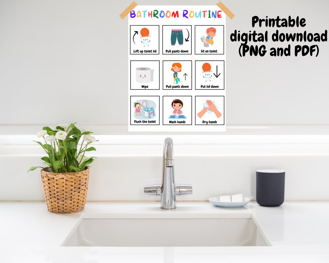 DIGITAL Bathroom Routine and Potty Training Chart Toilet - Etsy