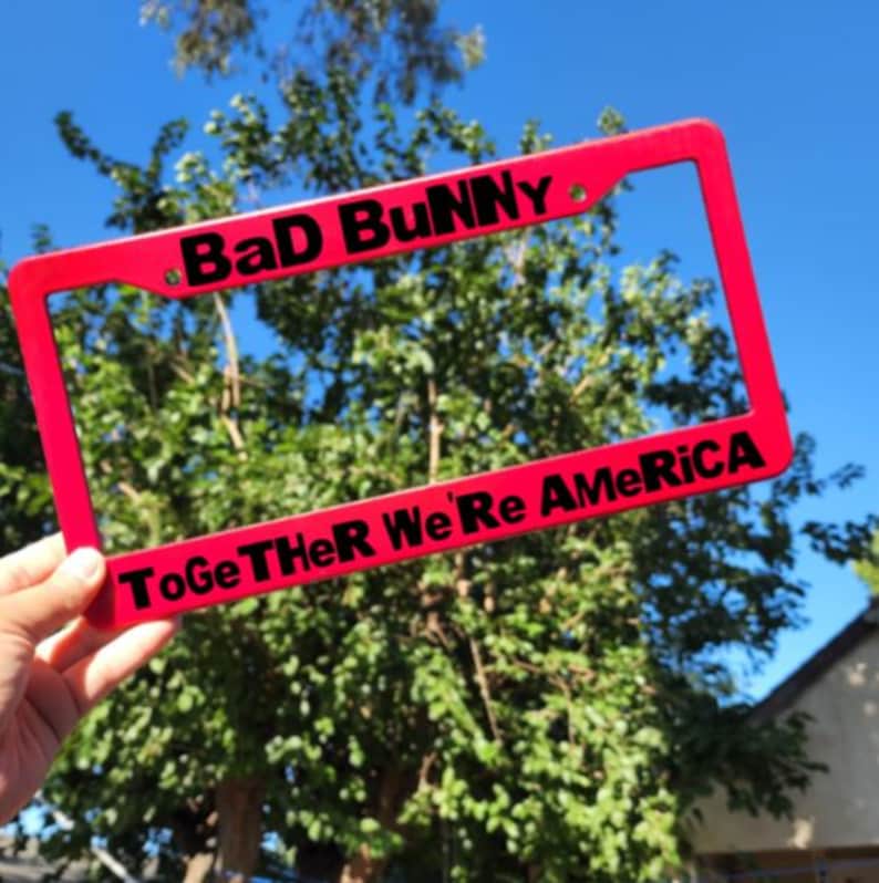 Bad Bunny License Plate Frame, DTMF, Super Bowl LX - Together We're ...