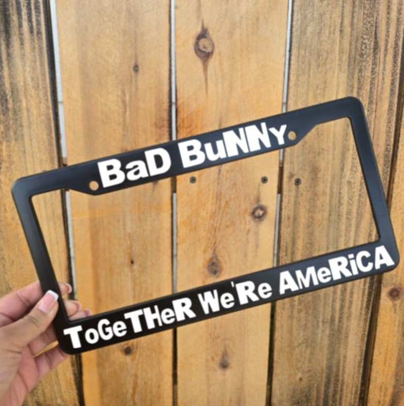 Bad Bunny License Plate Frame, DTMF, Super Bowl LX - Together We're ...