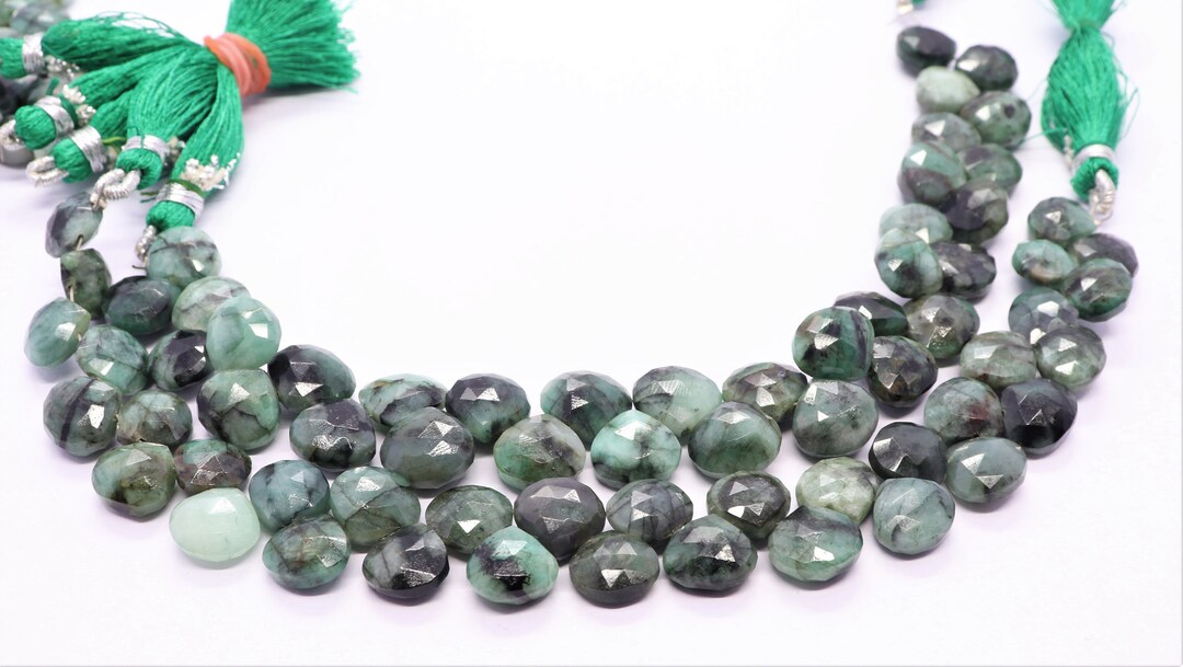 AAA natürliche facettierte Herzform Perlen, 10-11 mm Smaragd Edelstein ...