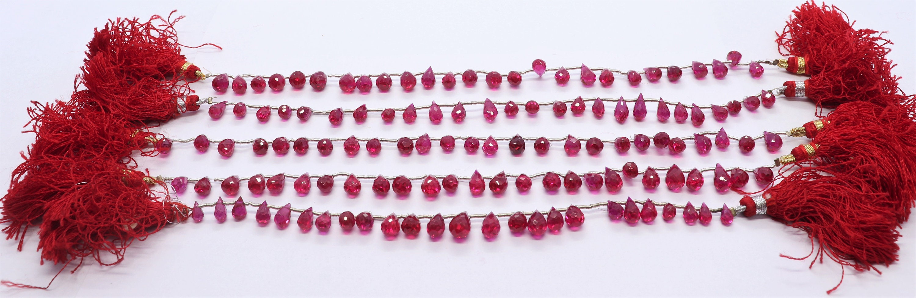 AAA QUALITY Ruby Corundum Faceted Teardrop Beads Ruby Drop Shape Beads ...