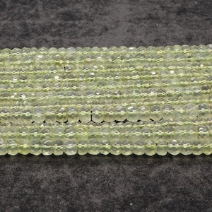 AAA Natural Prehnite Faceted Rondelle Beads, 4-5 MM Green Prehnite ...