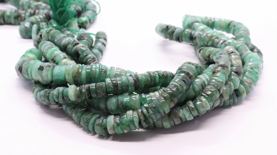 AAA Natural Emerald Heishi Washer Beads 7-8 MM Emerald | Etsy